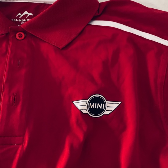 Mini Cooper | Shirts | Mini Car Brand Logo Red Performance Collar Shirt ...